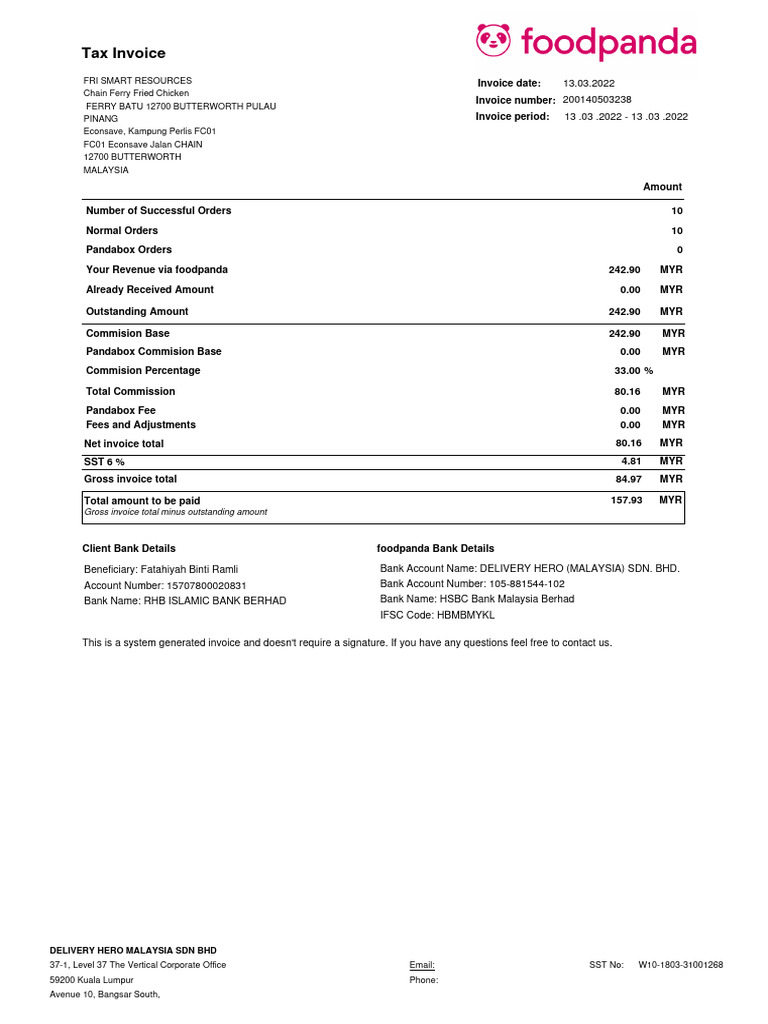 Tax Invoice: Gross Invoice Total Minus Outstanding Amount | PDF | Economies
