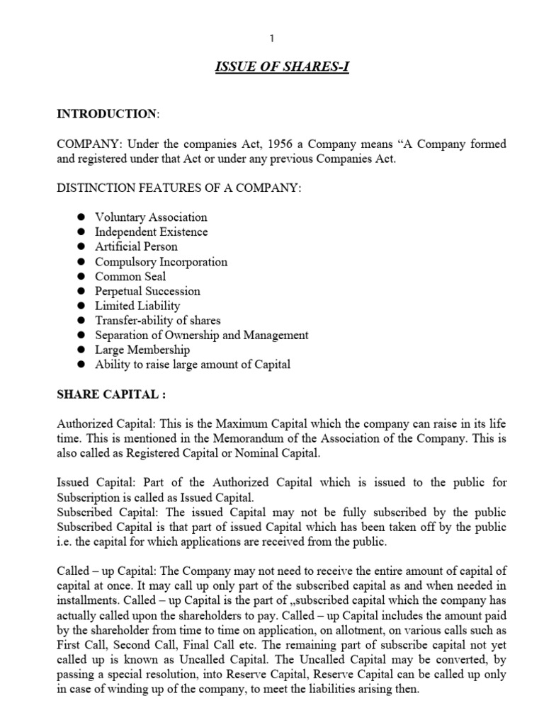Issue of Shares | PDF | Dividend | Preferred Stock