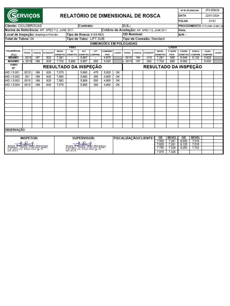 Ri-jfs-009-24-Rosca 6-5-8 Reg Standard Lift Sub - 1.5 | PDF ...