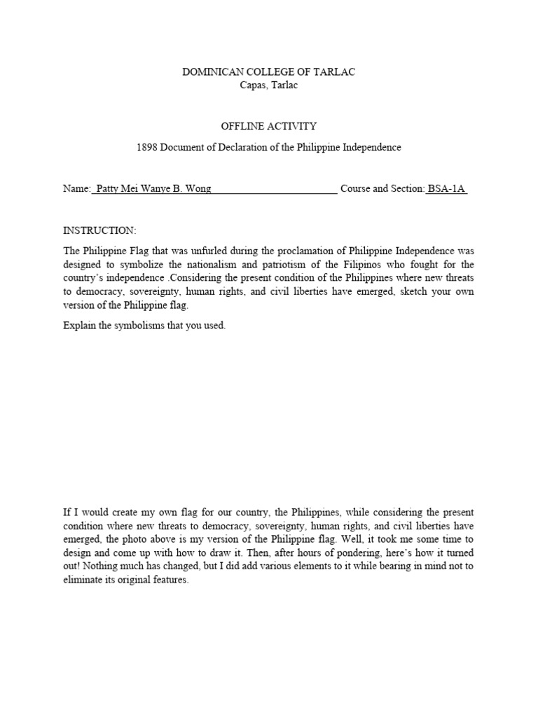 Activity-1898 Declaration of Philippine Independence | PDF