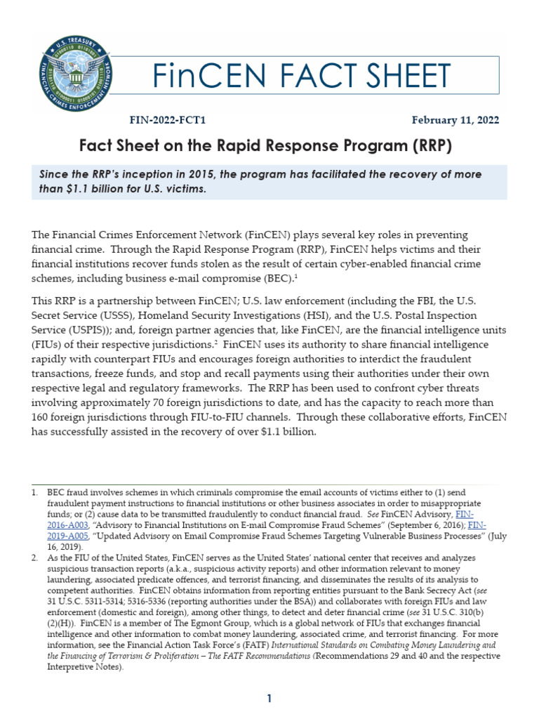 RRP Fact Sheet Notice FINAL 508 | PDF | Money Laundering | Terrorism ...
