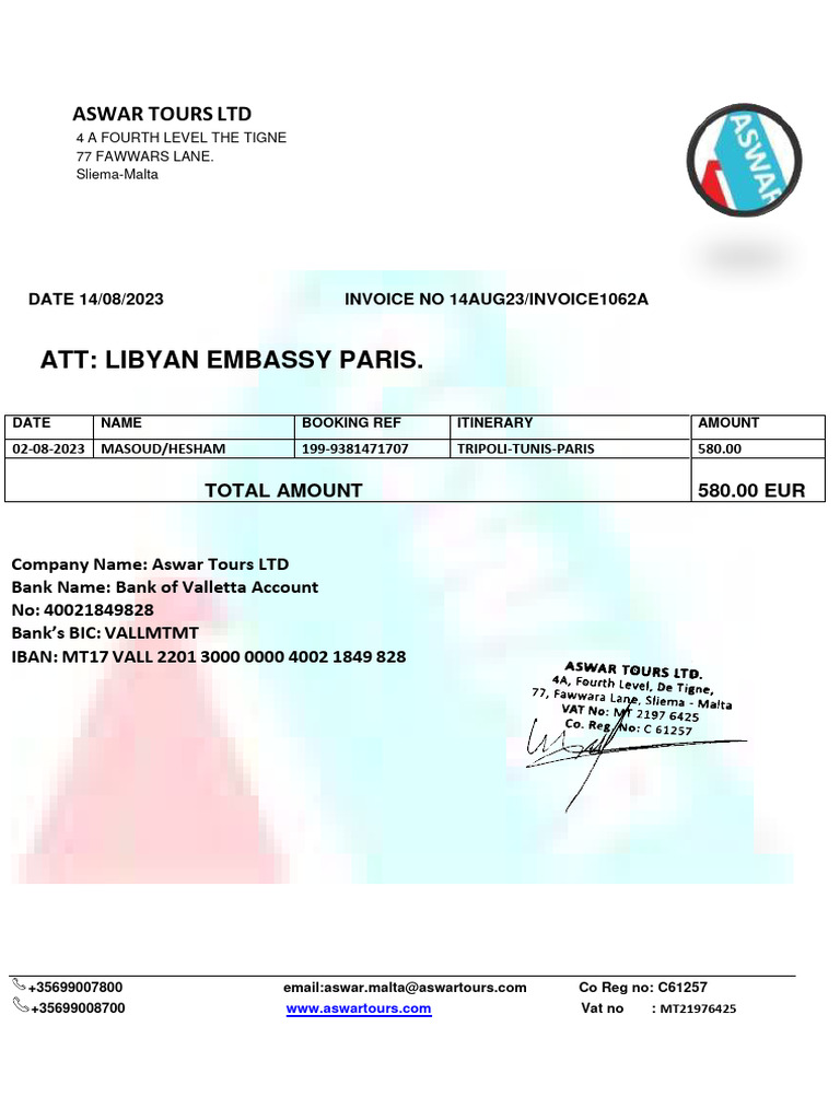Invoice 1 | Download Free PDF | Civil Aviation | Airlines