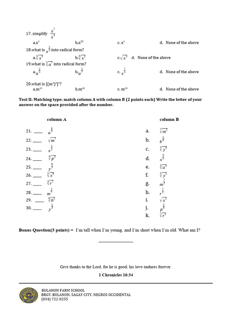 2nd Periodical Examination Back | PDF