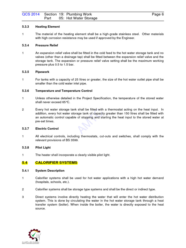 QCS 2014-Calorifiers | Download Free PDF | Water Heating | Pipe (Fluid ...