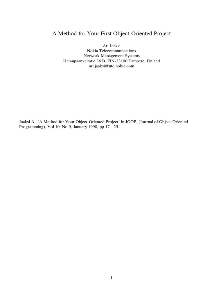 Simplified Method | Download Free PDF | Object Oriented Programming ...