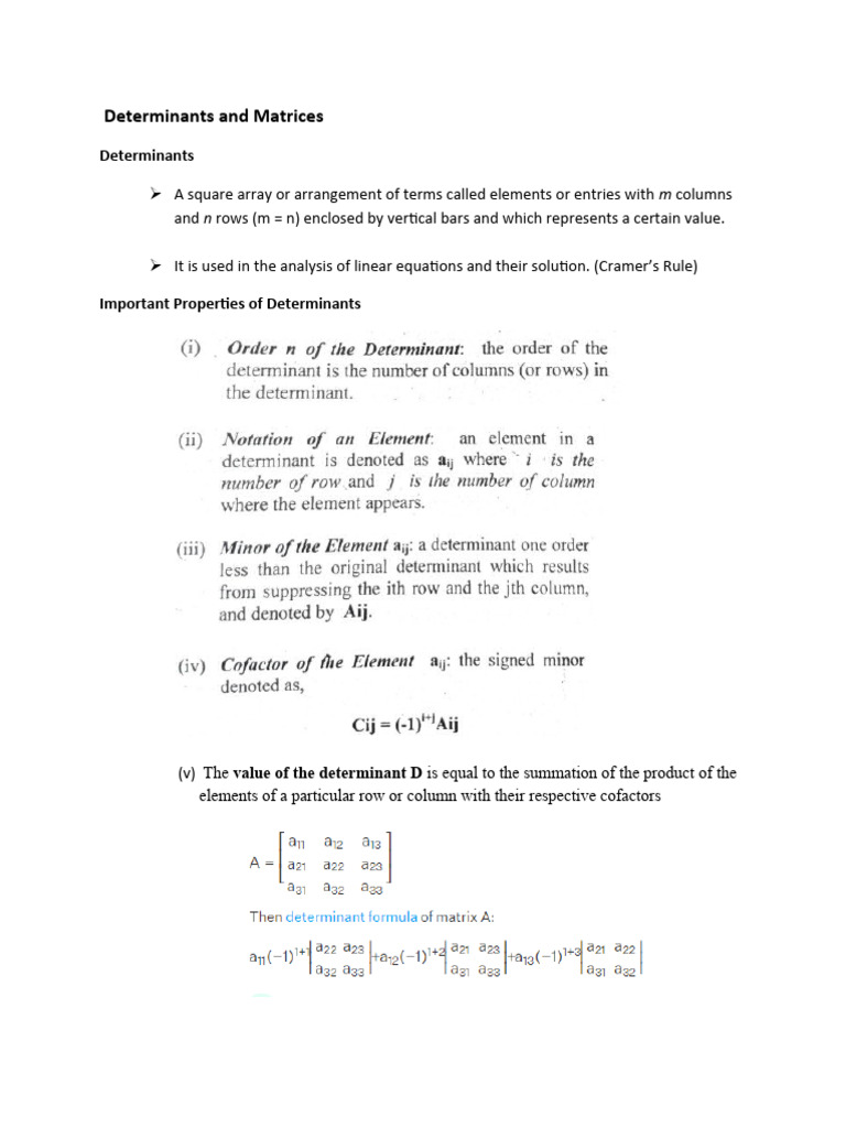 Determinants and Matrices | PDF | Matrix (Mathematics) | Determinant