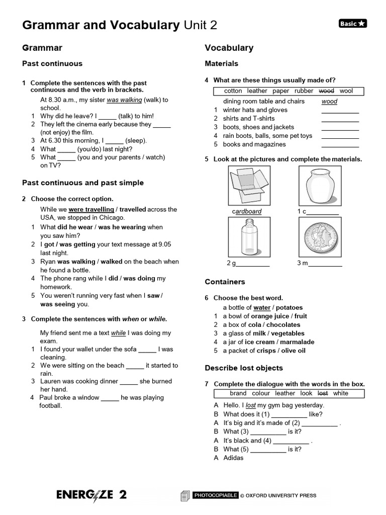 Energize2 G&V Unit 2 BASIC | PDF | Fashion | Clothing