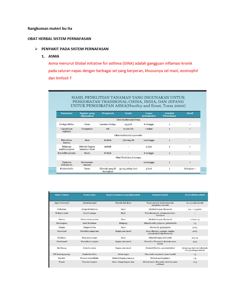 Rangkuman Materi Bu Ita OBAT HERBAL | PDF