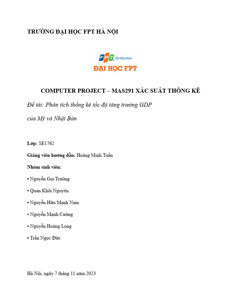 Mas291 Computer Project Gr5 | PDF