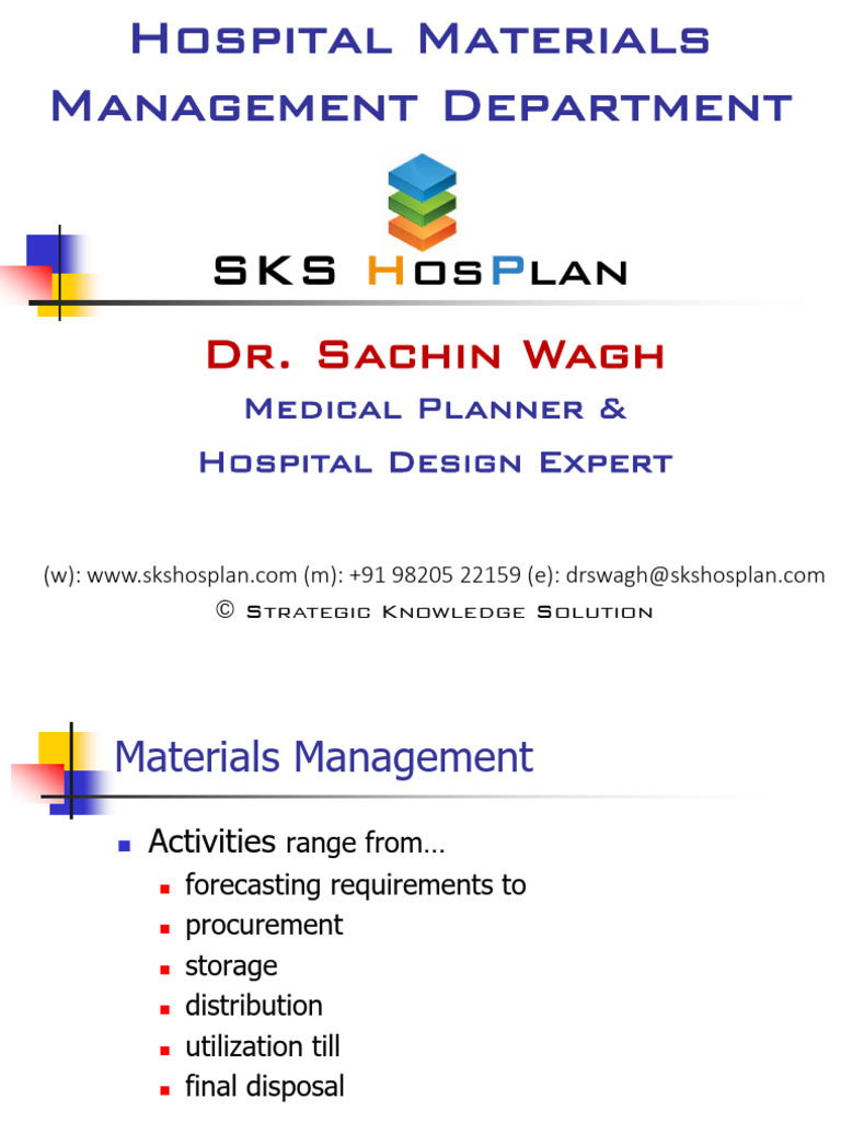 Hospital Materials Management Department Purchase & Stores | PDF ...
