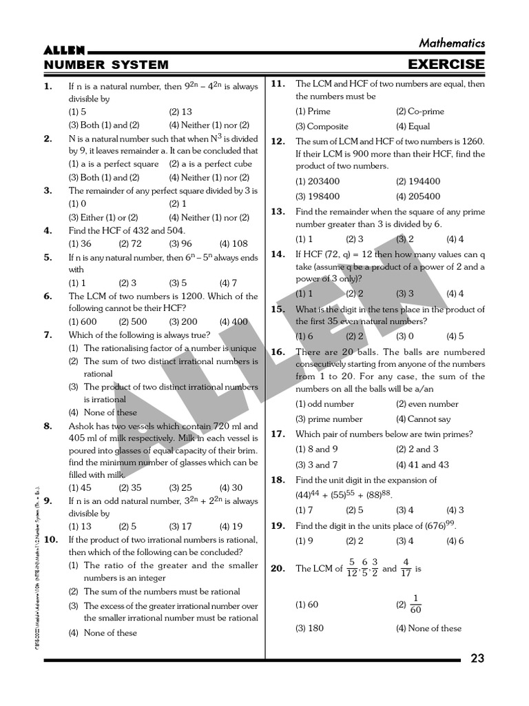 PA10MT - Ex - Number System (A) | PDF | Numbers | Rational Number