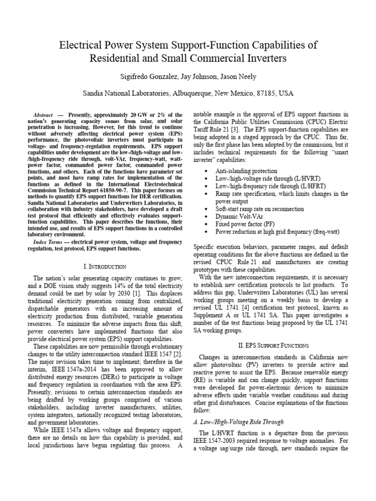Inverter EPS Support Function Analysis | PDF | Power Inverter ...