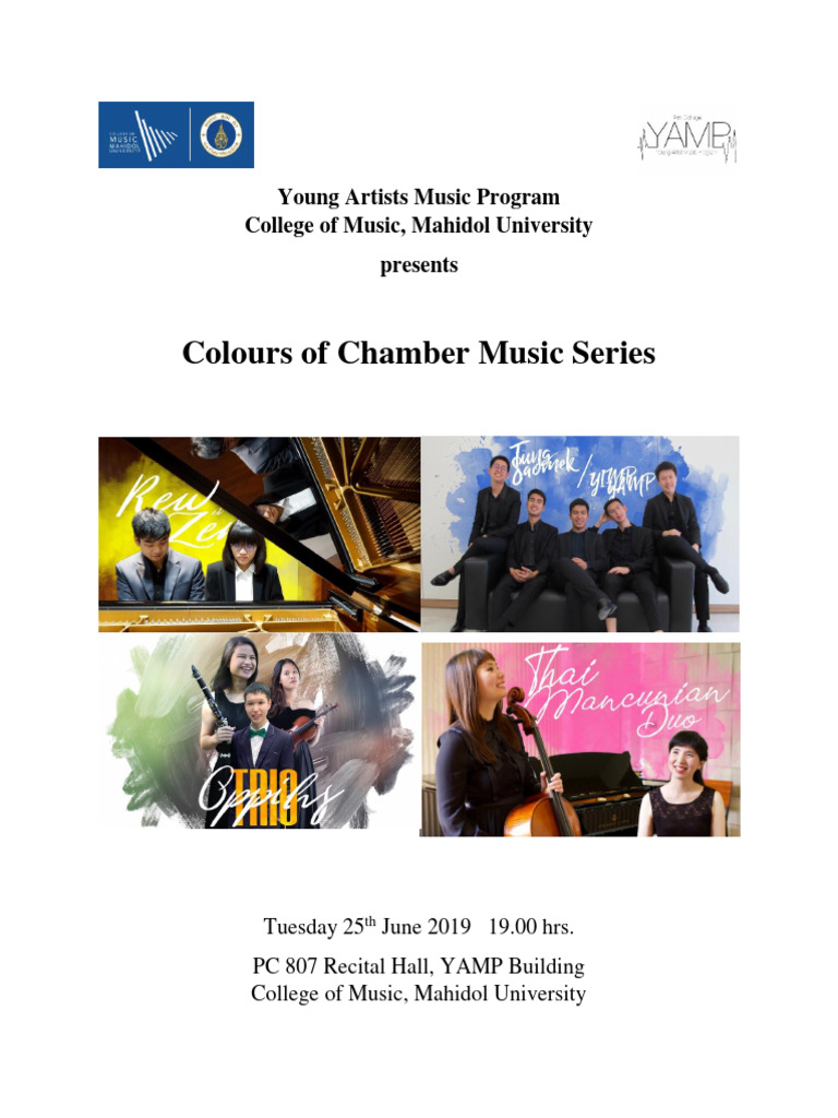 Young Artists Chamber Music Concert | PDF | Johannes Brahms | Chamber Music