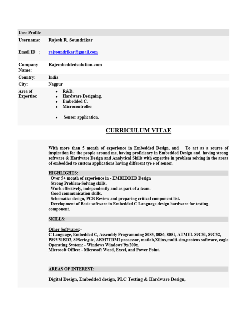 Ksantosh CV Final-1 | PDF | Embedded System | Microcontroller