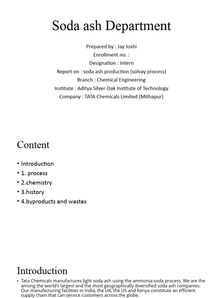 Soda Ash Production via Solvay Process | PDF | Sodium Carbonate | Atoms