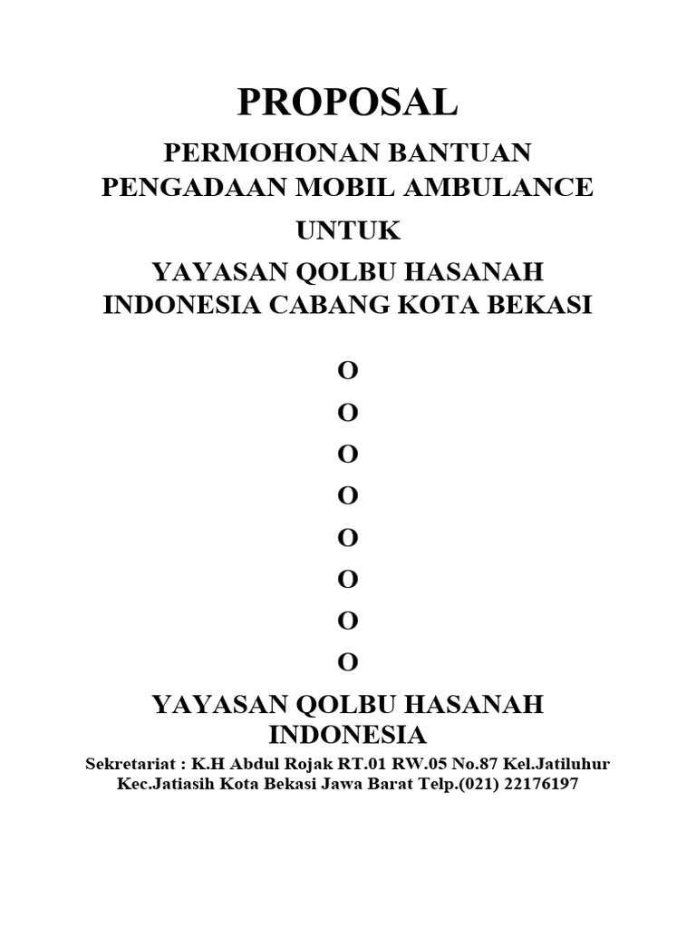 Proposal Mobil Ambulance | PDF