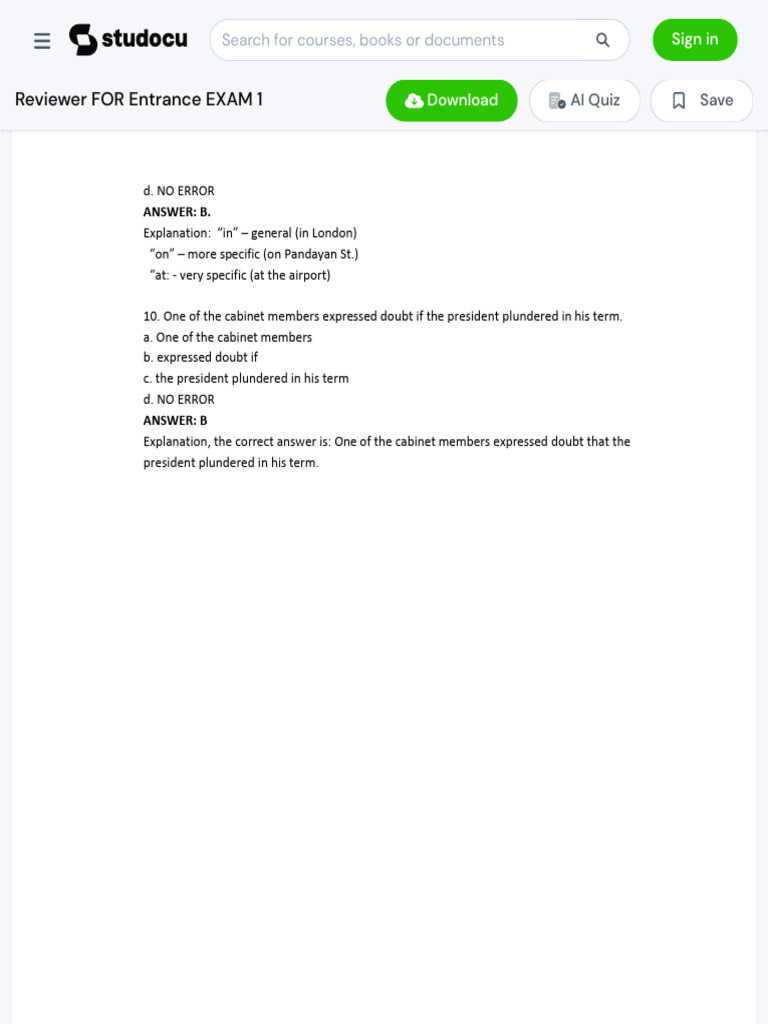 Reviewer FOR Entrance EXAM 1 - GENERAL KNOWLEDGE General Knowledge The ...