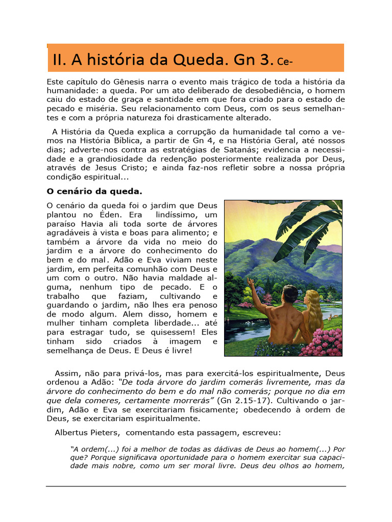 02 A Queda | PDF | Adão e Eva | Pecado