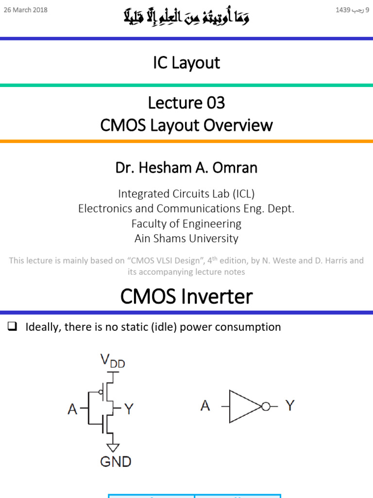 Layout Lec 03 Overview v01 | PDF | Cmos | Field Effect Transistor