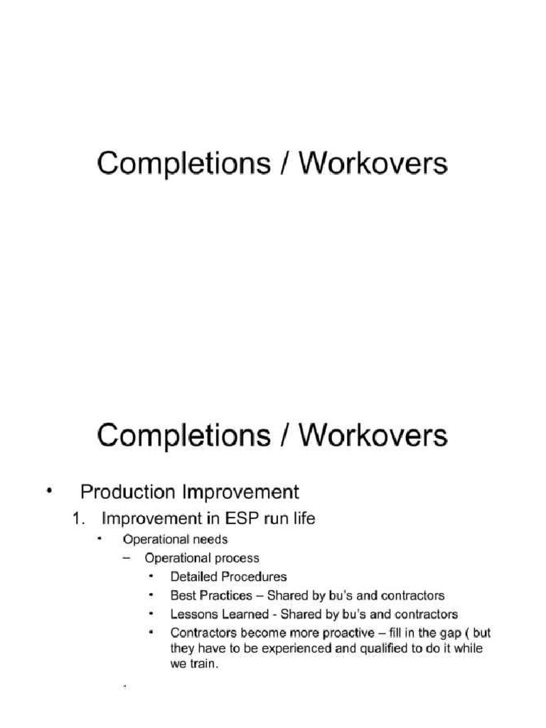 Workover Presentation 1 1 638 | PDF