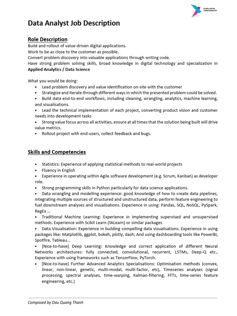 Sdu Data Analyst Pdf Data Analysis Analytics