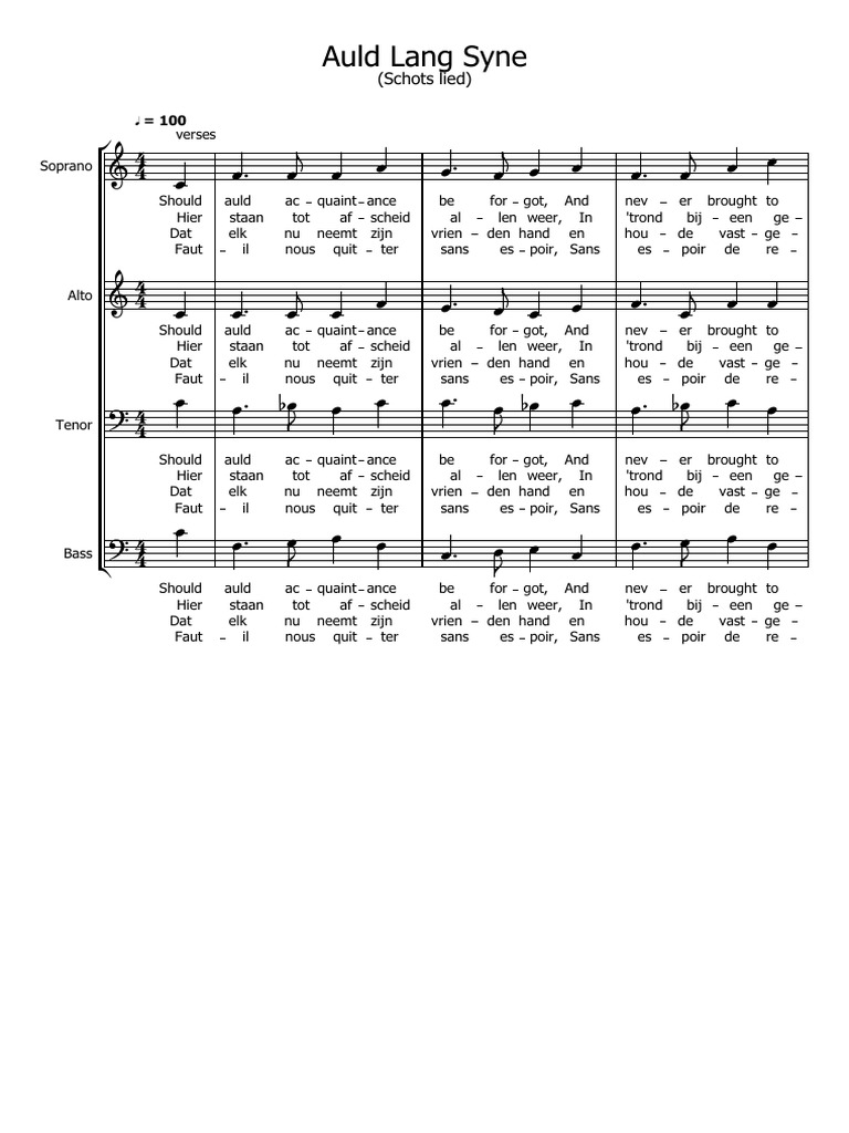 Auld Lang Syne SATB | PDF