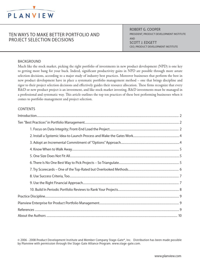 CGT PlanView Updated | PDF | Net Present Value | New Product Development
