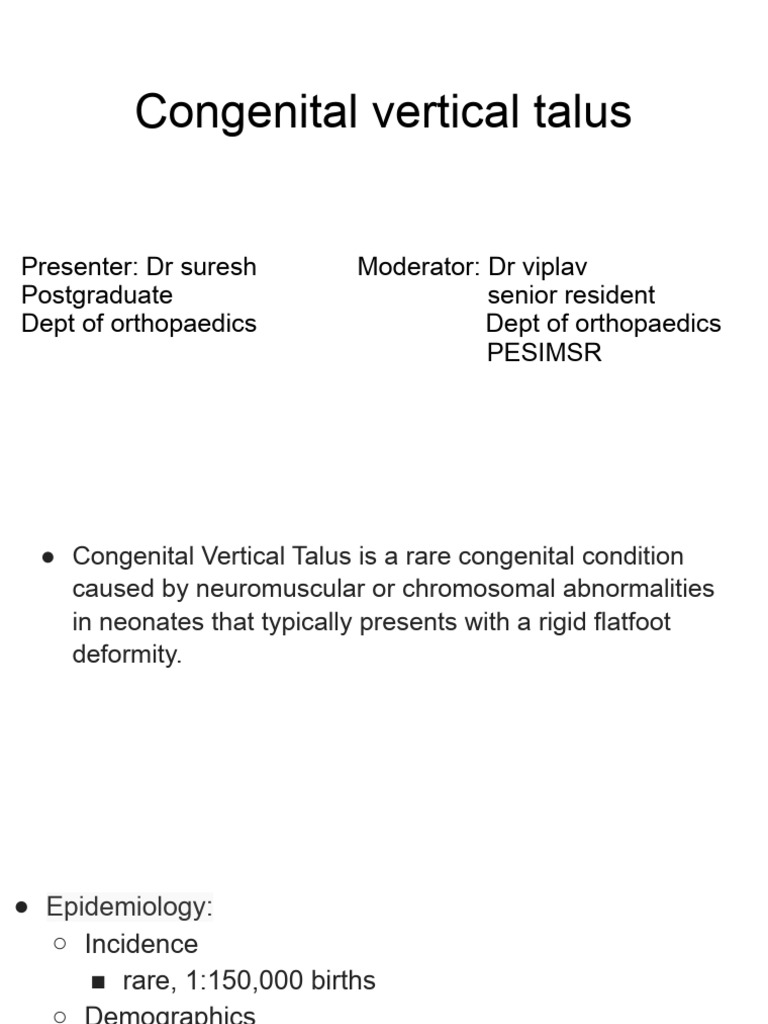 Congenital Vertical Talus-1 | PDF | Foot | Causes Of Death