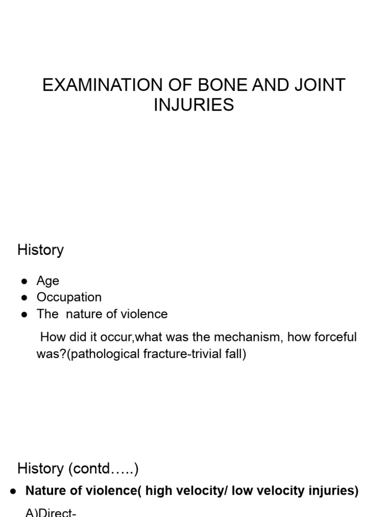 Examination of Bone and Joint Injuries-1 | PDF | Anatomical Terms Of ...