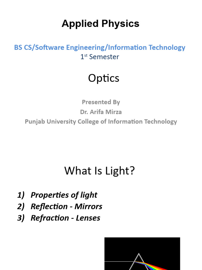 Optics1 | PDF | Diffraction | Light