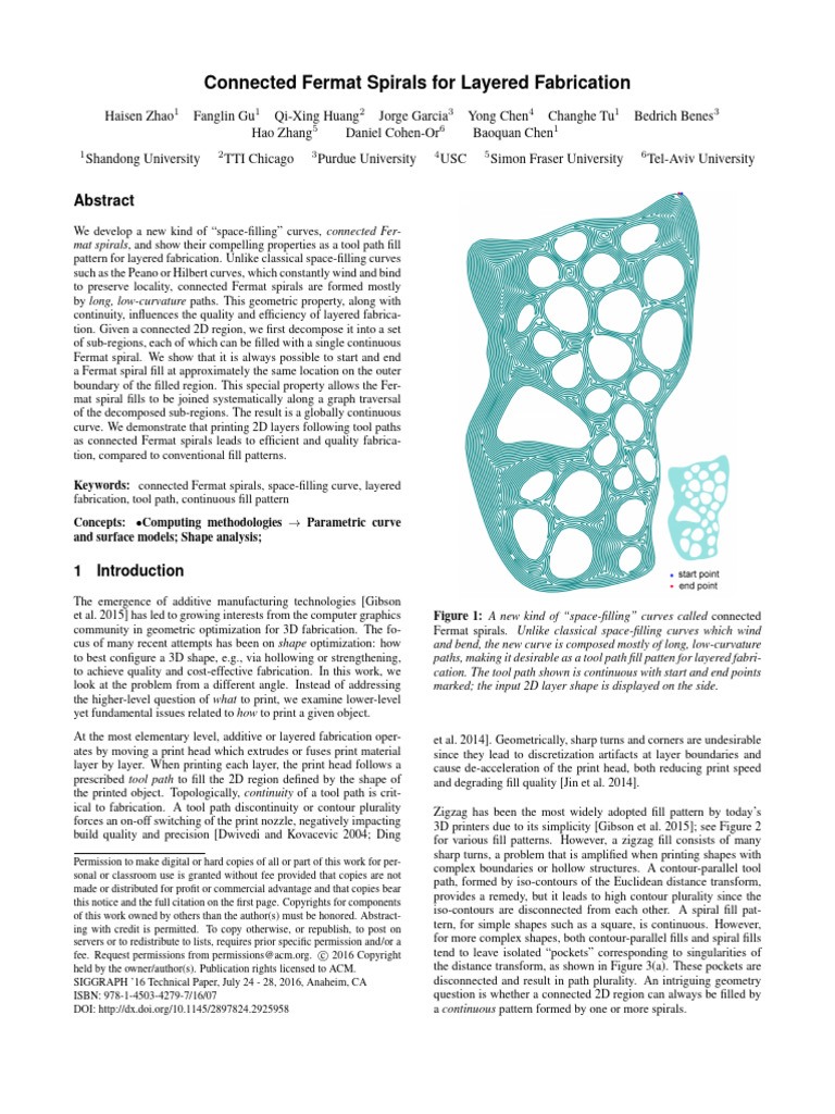 Connected Fermat Spirals For Layered Fabrication | PDF | Curve | Geometry