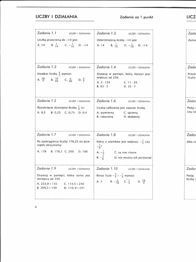 Lekcje Powtórzeniowe Klasa 7 Liczby I Działania | PDF