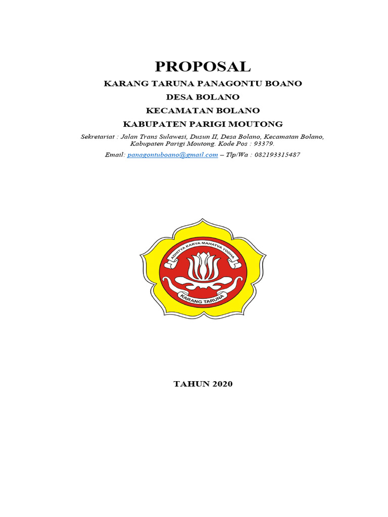 ISI PROPOSAL Ketua KT Provinsi | PDF