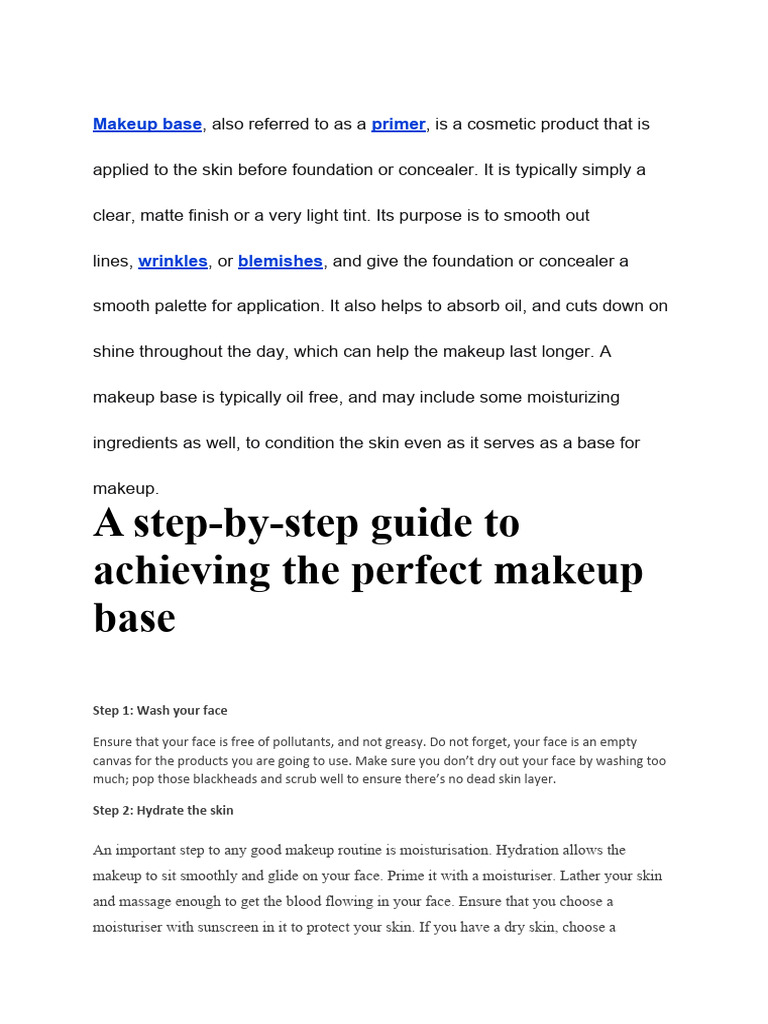 Base Make Up | PDF | Eyebrow | Toiletry