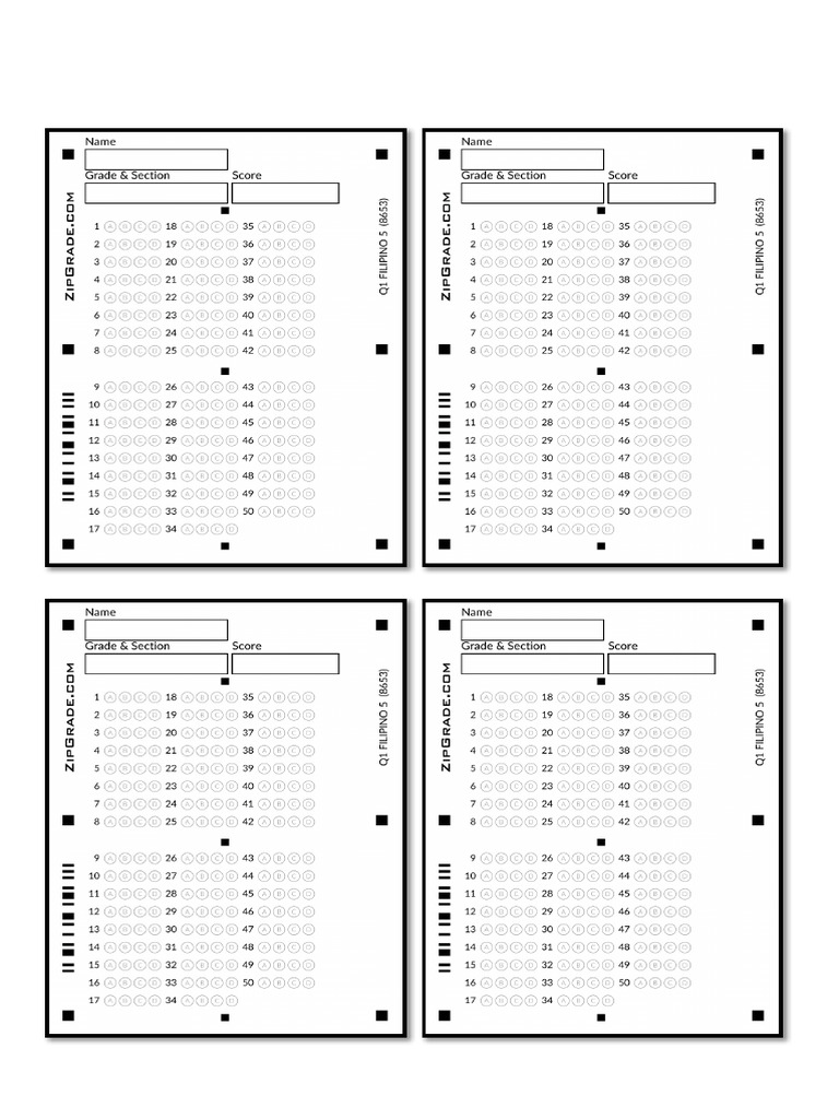 q1 Filipino 5 Long Answer Sheet | PDF