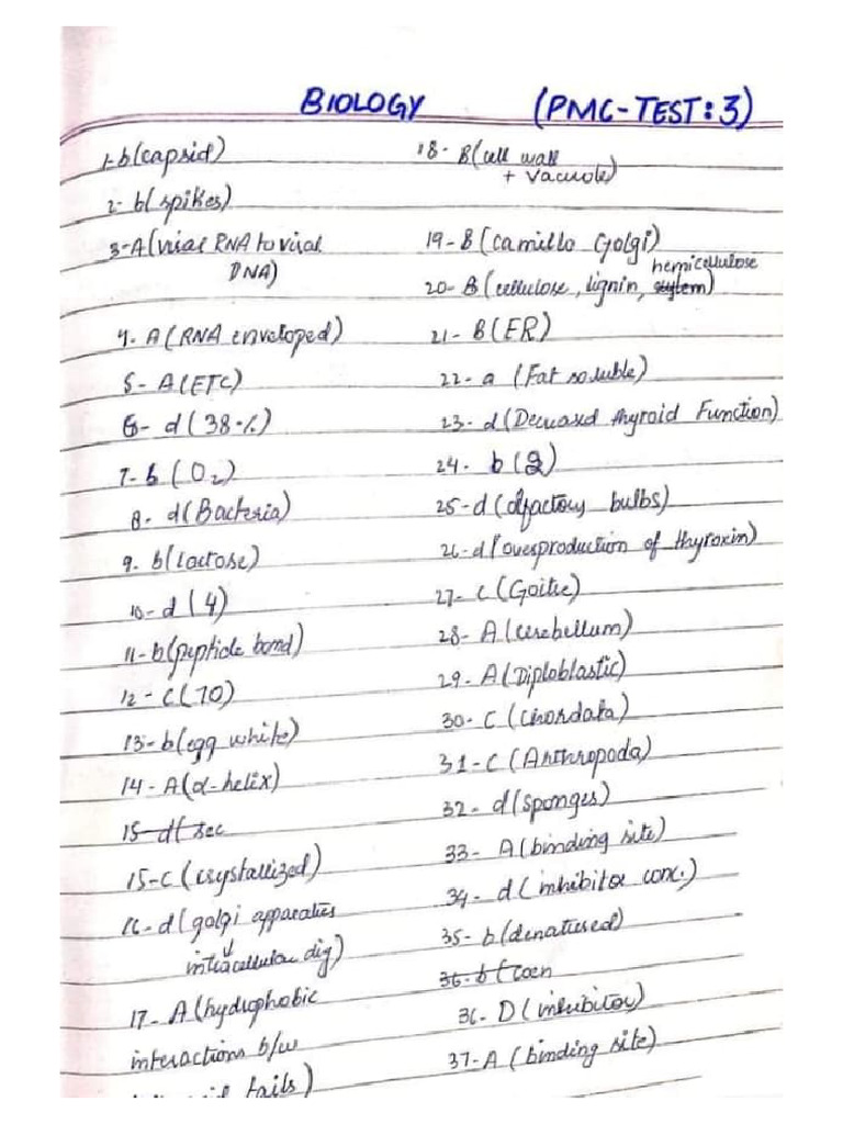 PMC Mock Test 3 With Keys | PDF