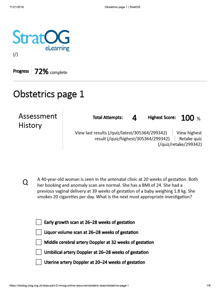 Strat OG SBA 2018 Obstetrics | PDF | Childbirth | Maternal Death