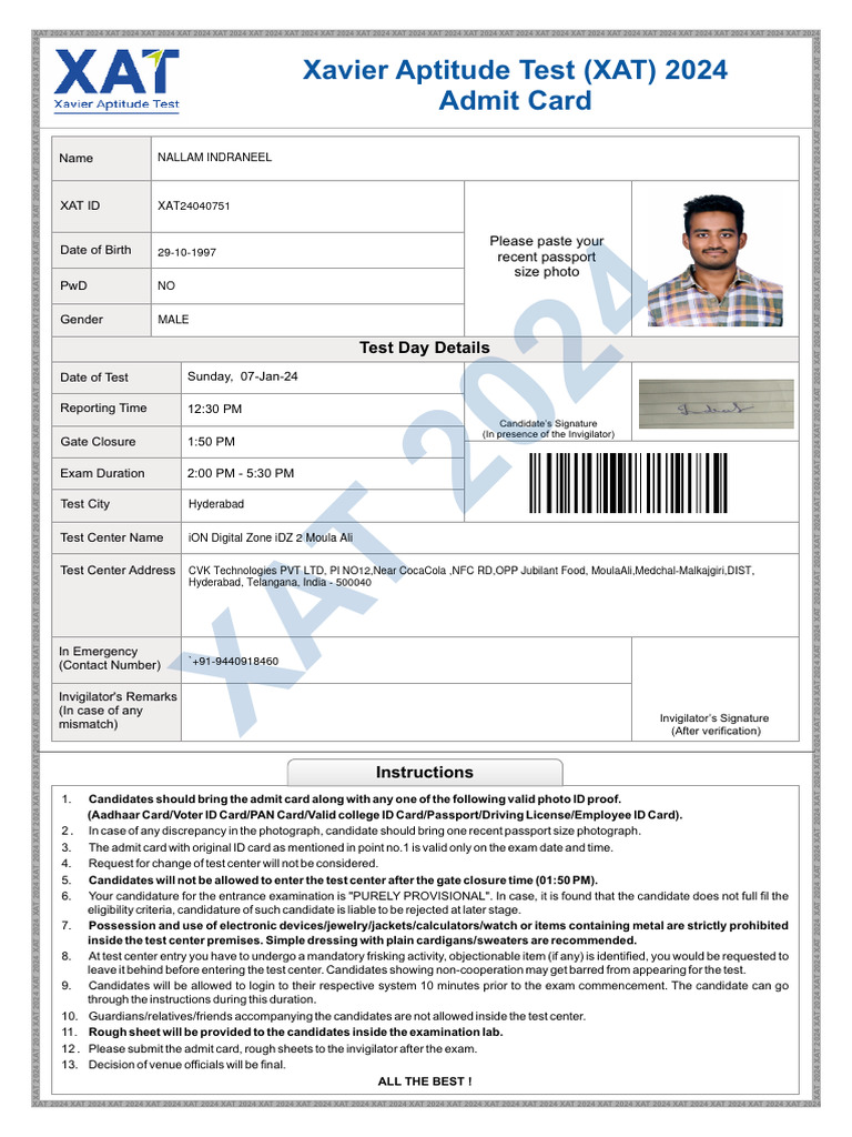 Admit Card | Download Free PDF | Identity Document | Government