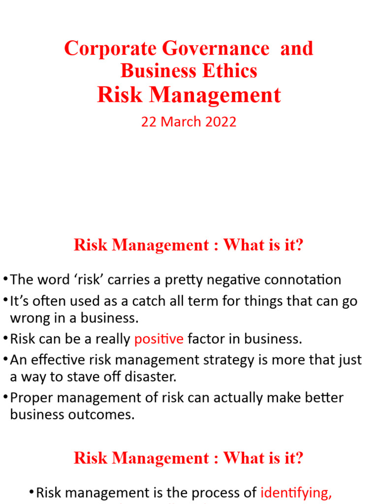 Slide 9 Risk Management | PDF | Risk | Computer Security