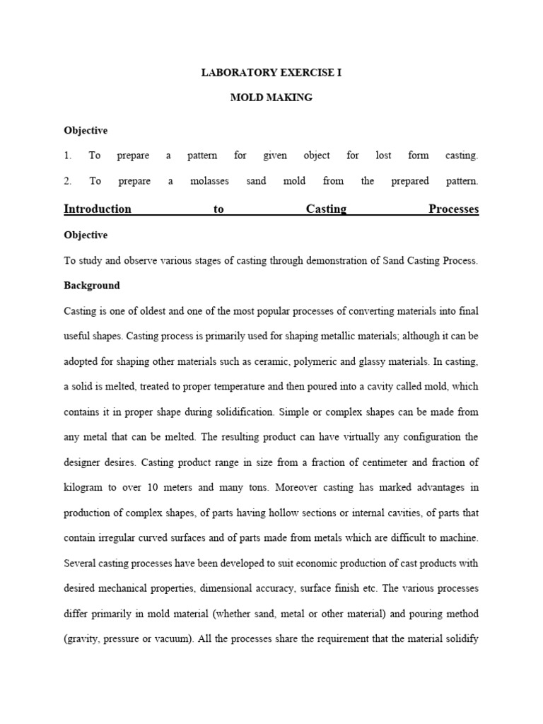 Foundry Lab: Sand Casting Process | PDF | Building Engineering | Metals