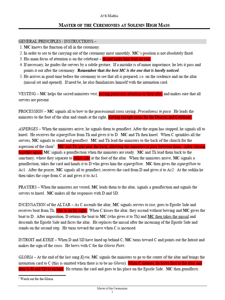 MC | PDF | Altar | Worship