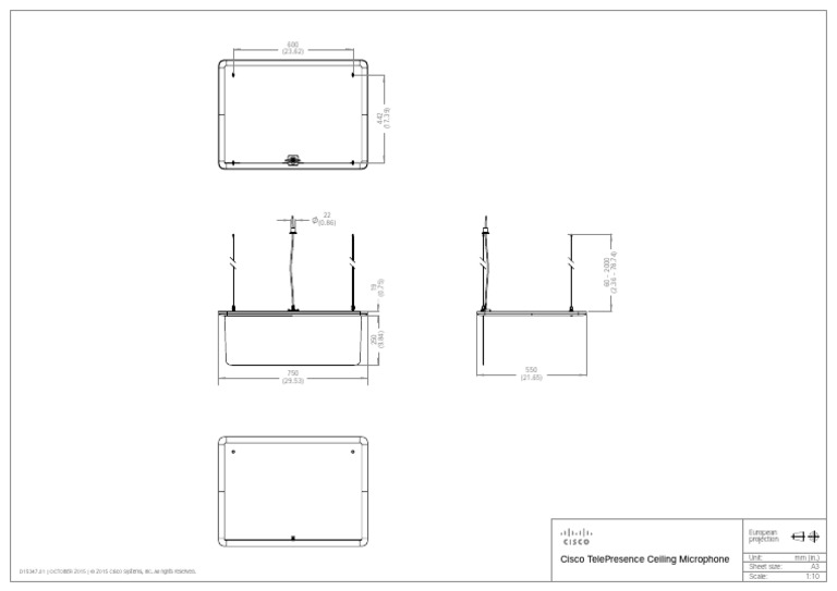 Ceiling Microphone Cad Drawings | PDF