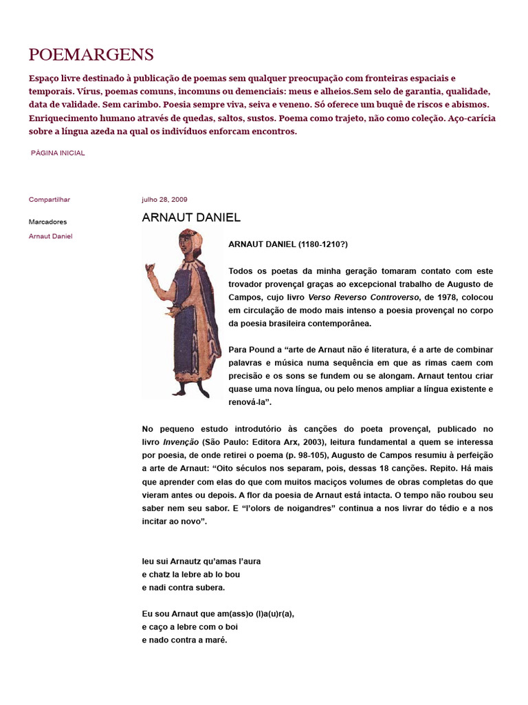 Arnaut Daniel | PDF | Poesia