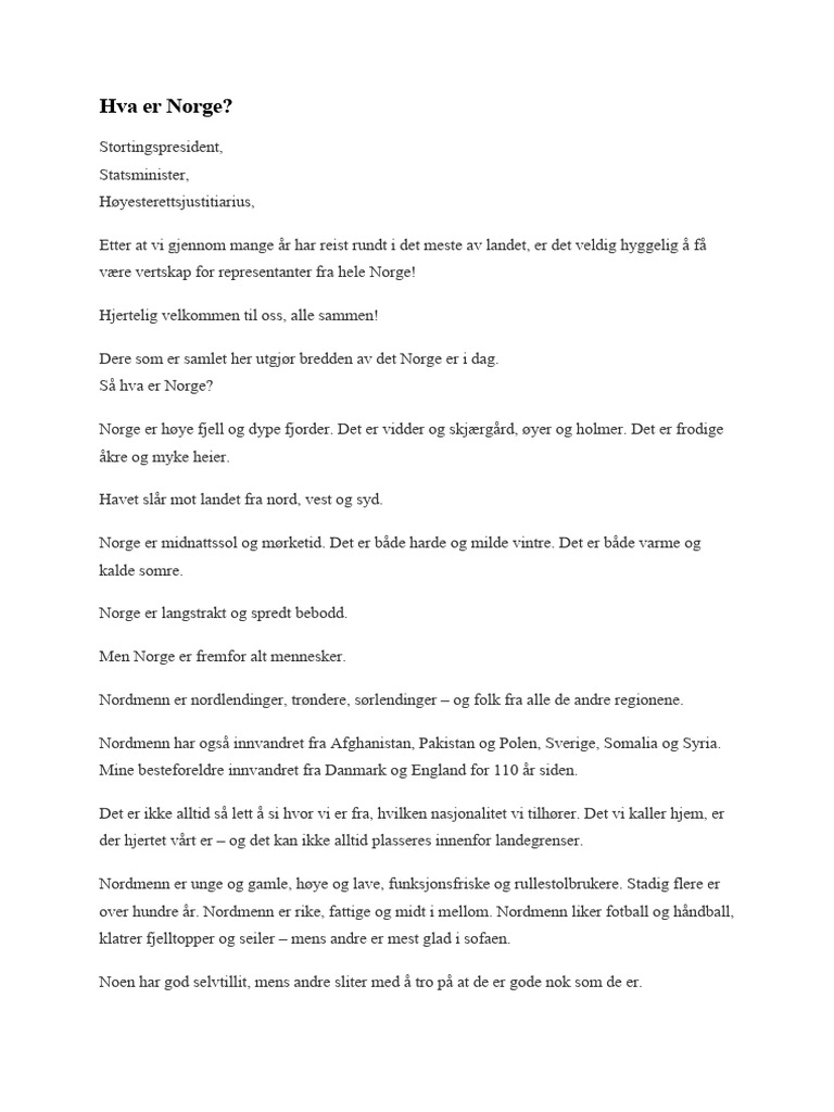 Hva Er Norge? | PDF