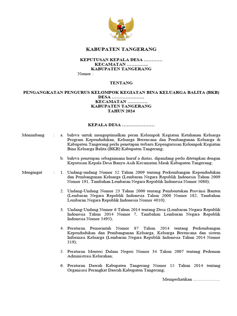 Contoh SK BKB 2024 | PDF