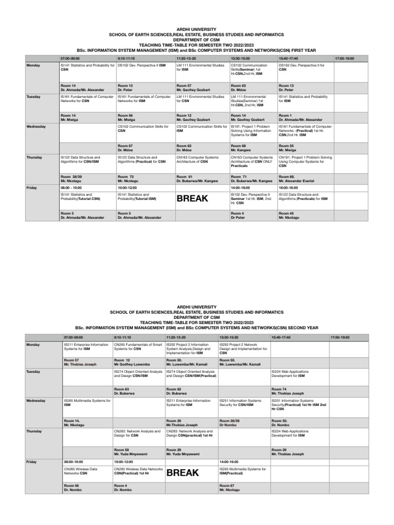 Timetable V3 | PDF | Computer Science | Computing