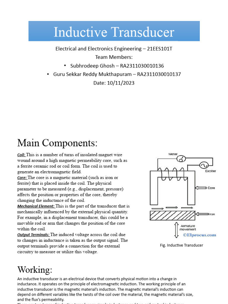 Inductive Transducer | PDF | Inductance | Inductor