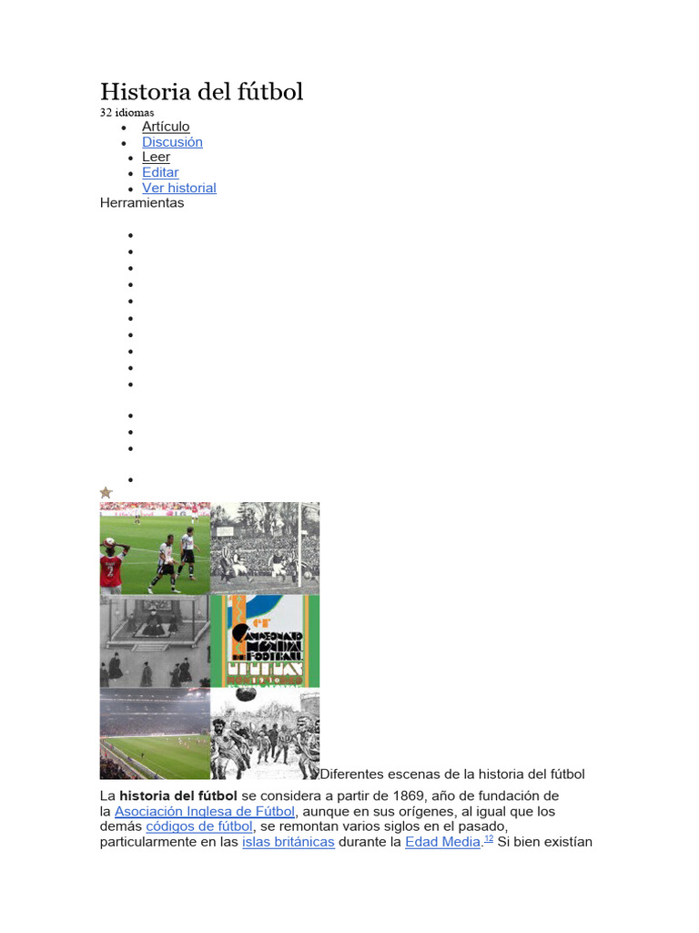 Historia y Evolución del Fútbol | PDF | Asociación de Futbol | FIFA