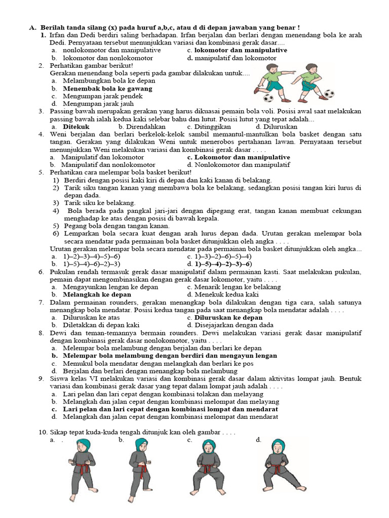 Soal Pas Pjok Kelas 6 2023 | PDF