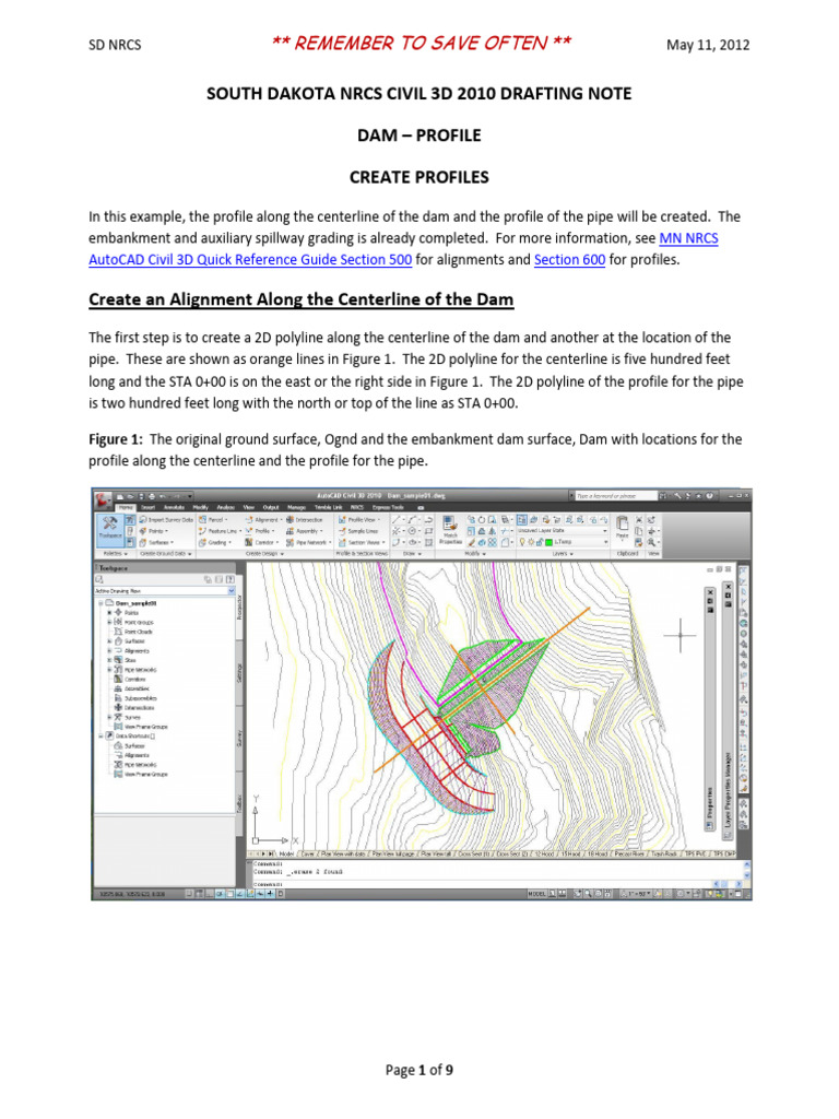 Creating Dam Profiles in Civil 3D | PDF | Dam | Computing